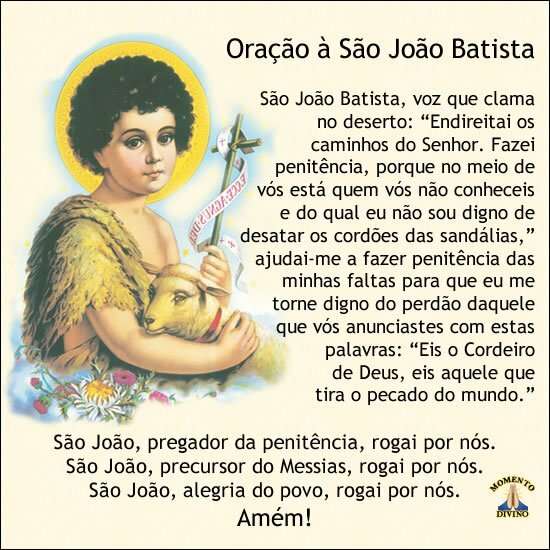 Oração à São João Batista Top Imagem 19679